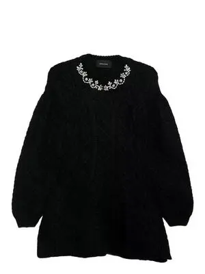 Simone Rocha Embellished Round Neck Sweater - Black
