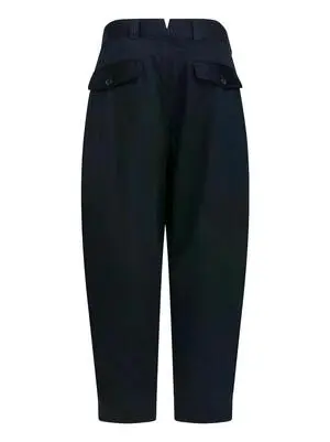 Comme Des Garçons Cotton Pleated Trousers - Blue