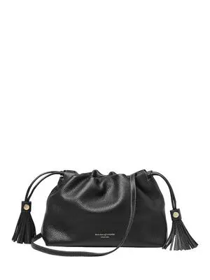 ASPINAL OF LONDON Soho East West Cross-body Pouch In Milled Pebble Leather - Black