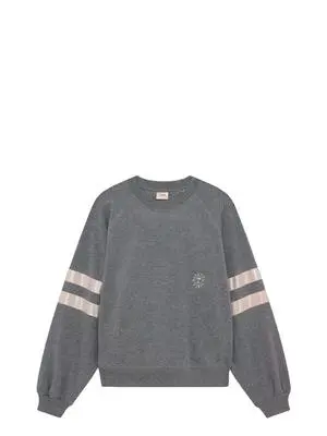Repetto Satin-stripe Crew-neck Sweatshirt - Grey
