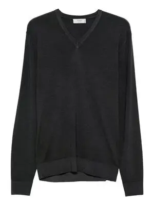 FERRANTE Ferrante V-Neck Long Sleeve Sweater Grey
