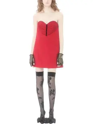 Valentino Garavani Embroidered Heart Mini Dress - Red