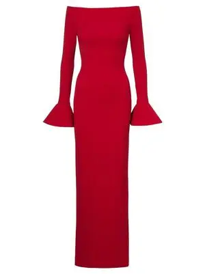Solace London Anica Off-shoulder Gown Red