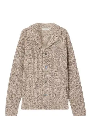 GOD’S TRUE CASHMERE God's True Cashmere Ribbed Cardigan With Labradorite Buttons - Brown