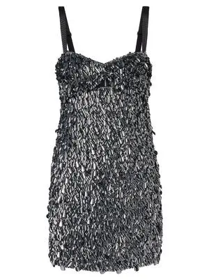 Dolce & Gabbana Sequined Mini Dress - Silver
