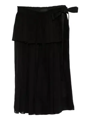 LANVIN Tiered Bow Trousers In Silk - Black