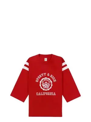 SPORTY & RICH Striped Graphic Top - Red