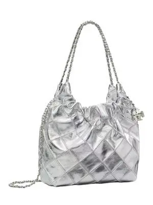 Tory Burch Tory Burch Mini Fleming Shoulder Bag Silver