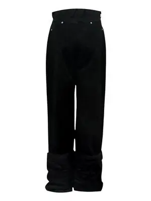 Hache Reverse Cotton Cuffed Hem Pants - Black