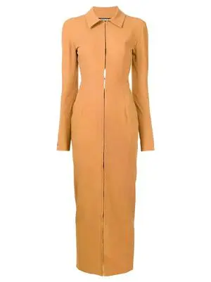 Jacquemus Obiou Straight Fitted Dress - Brown