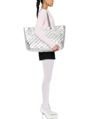 Balenciaga Large Crush Tote Bag - Silver