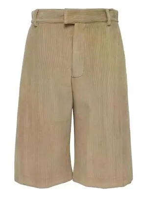 MSGM Knee-length Bermuda Shorts In Corduroy - Neutrals