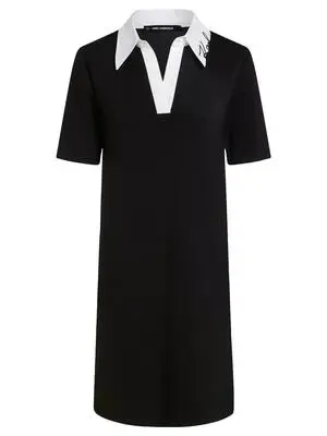 KARL LAGERFELD Karl Lagerfeld Signature Collar Polo Dress