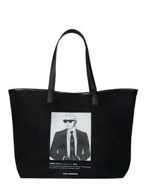 Karl Lagerfeld Tote Bag With Karl Photo Print - Black