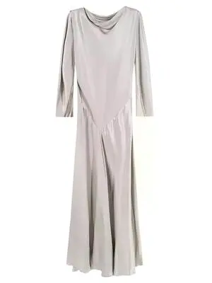 Alberta Ferretti Long Sleeve Cut-out Dress - Grey
