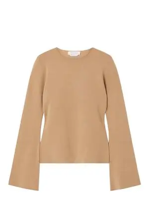 Gabriela Hearst Mason' Wool, Silk And Cashmere-blend Sweater With Bell Sleeves - Brown