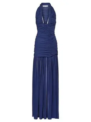 Christopher Esber Orion Ruched Halterneck Gown - Blue