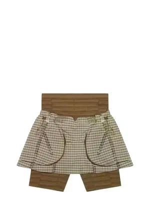 NIKE X Knwls Check-Pattern Mini Skirt