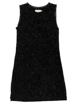 CECILIA PRADO Sleeveless Beaded Textured Knit Dress - Black