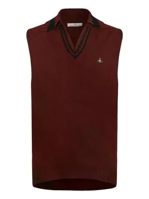 VIVIENNE WESTWOOD Striped Collar Sleeveless Jacket - Red
