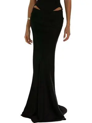 MOOS STUDIO Cut-out Detail Maxi Skirt - Black
