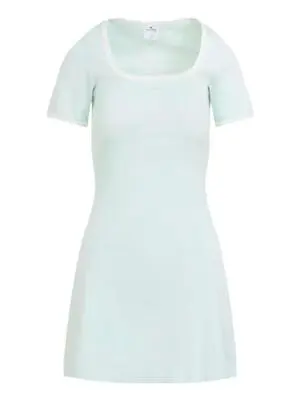 COURREGES Square Neck Dress With Logo - Blue