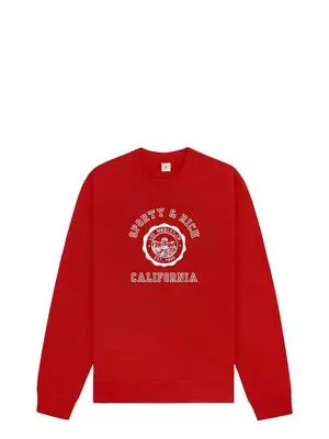 SPORTY & RICH Graphic Print Crewneck Sweatshirt - Red