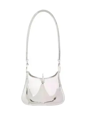 Rabanne Ring-Detail Leather Shoulder Bag Silver