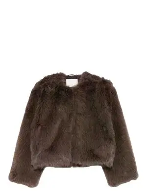 Citizens Of Humanity Esme Textured Faux Fur Jacket - Brown