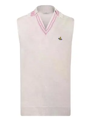 VIVIENNE WESTWOOD Striped V-neck Vest - Neutrals