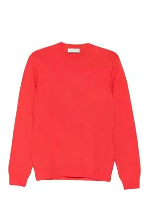 DELLA CIANA Crew Neck Long Sleeve Sweater - Red