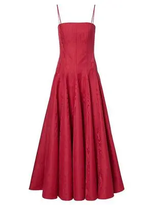 EMILIA WICKSTEAD Gracia Pleated Mikado Bustier Dress - Red