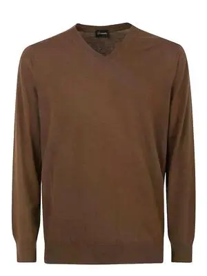 DRUMOHR V-neck Long-sleeve Sweater - Brown
