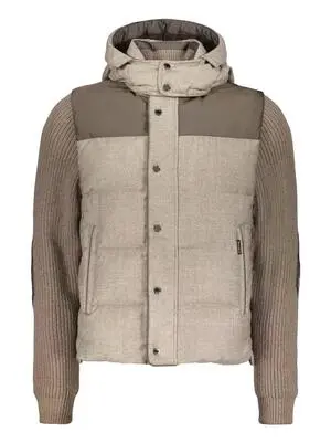 MOORER Hooded Neck Padded Jacket - Neutrals