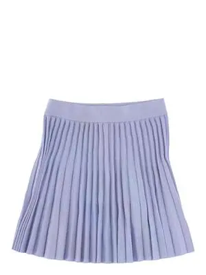 MRZ Pleated Skirt With Ribbed Waistband - Blue