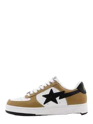 A BATHING APE Sta #3 Leather Sneakers - Brown