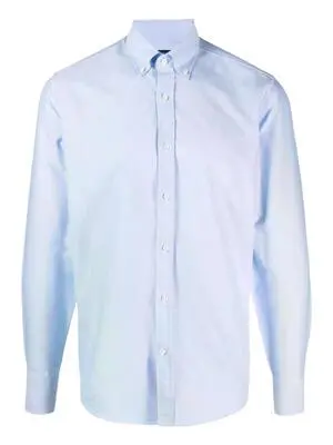 DEPERLU Slim-cut Poplin Shirt - Blue