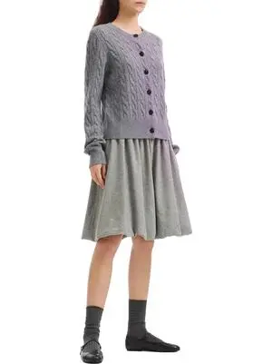 B+AB Elasticated Waistband Mini Skirt - Grey