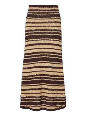 Faithfull The Brand Micah Striped Cotton-blend Maxi Skirt - Beige