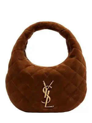 SAINT LAURENT Saint Laurent Quilted Suede Top Handle Bag