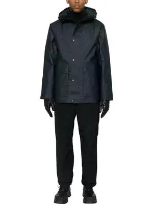 Rains Button-up Coat With Drawstring Hood - Blue
