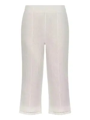 Posse Posse Effi Lace-Trim Cropped Trousers Neutrals