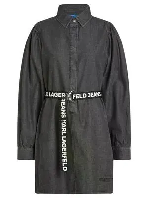 Karl Lagerfeld Belted Denim Dress - Grey