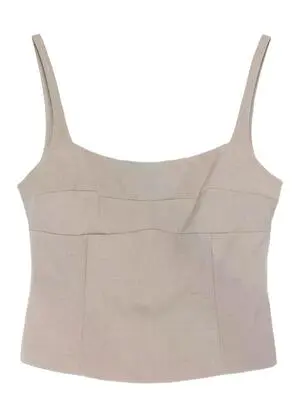 ST. AGNI Sleeveless Square Neck Top - Grey