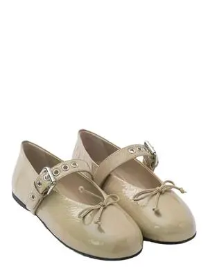 Miu Miu Buckled Ballet Flats - Neutrals