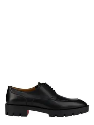 CHRISTIAN LOUBOUTIN Davisol Lion Leather Derby Shoes - Black