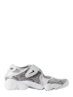 Nike Nike Air Rift Snake-Effect Leather Split-Toe Sneakers Gray