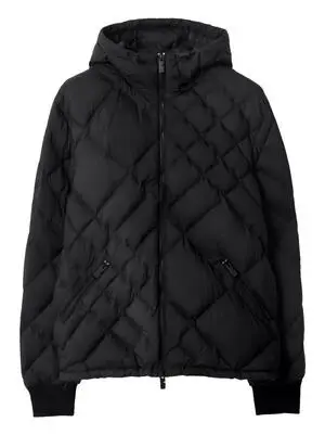 Burberry Check-stitch Nylon Doversgreen Puffer Jacket - Black