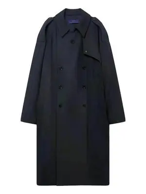 PALTO' Luca Double-breasted Trench Coat - Blue
