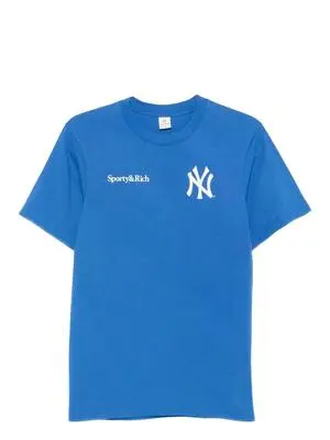 Sporty & Rich Crewneck T-shirt With Graphic Detail - Blue